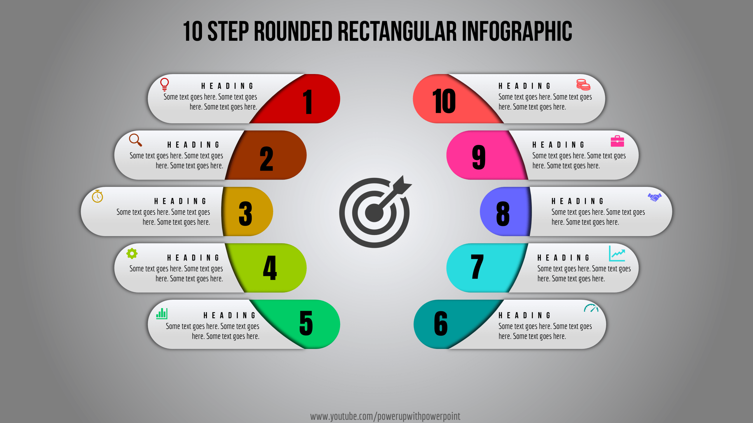 Download PowerPoint 10 Step Rectangular Infographic #1 - PowerUP with ...