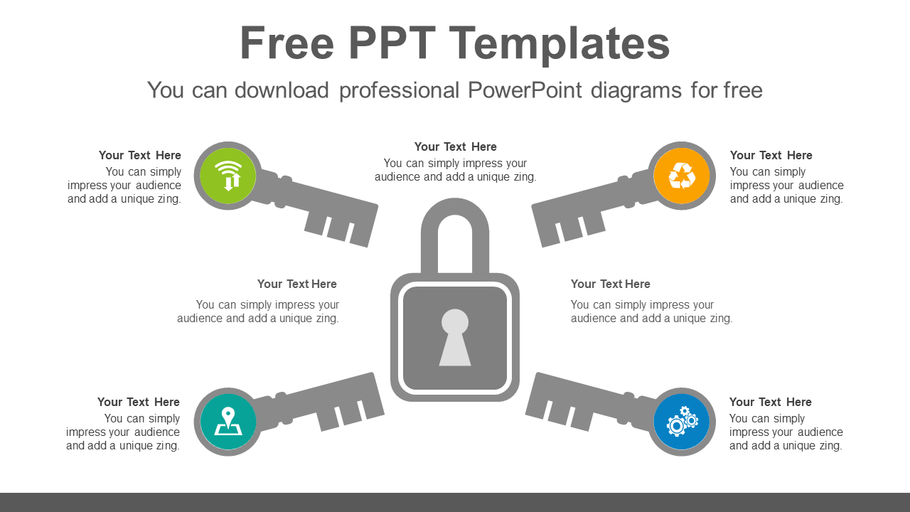 Download Lock Key Radial Brain Powerpoint Infographic Template