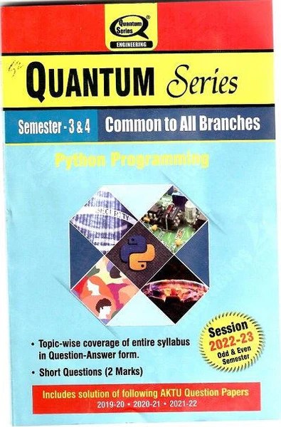 Quantum Series Of Python Programming Aktu 2023 24 Prastuti Books