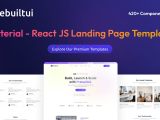 Material React Js Landing Page Template By Prebuiltui