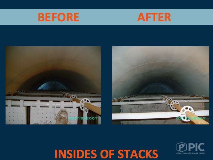 Interior & Exterior Stack Coating | Precision Iceblast | Dry Ice Blast