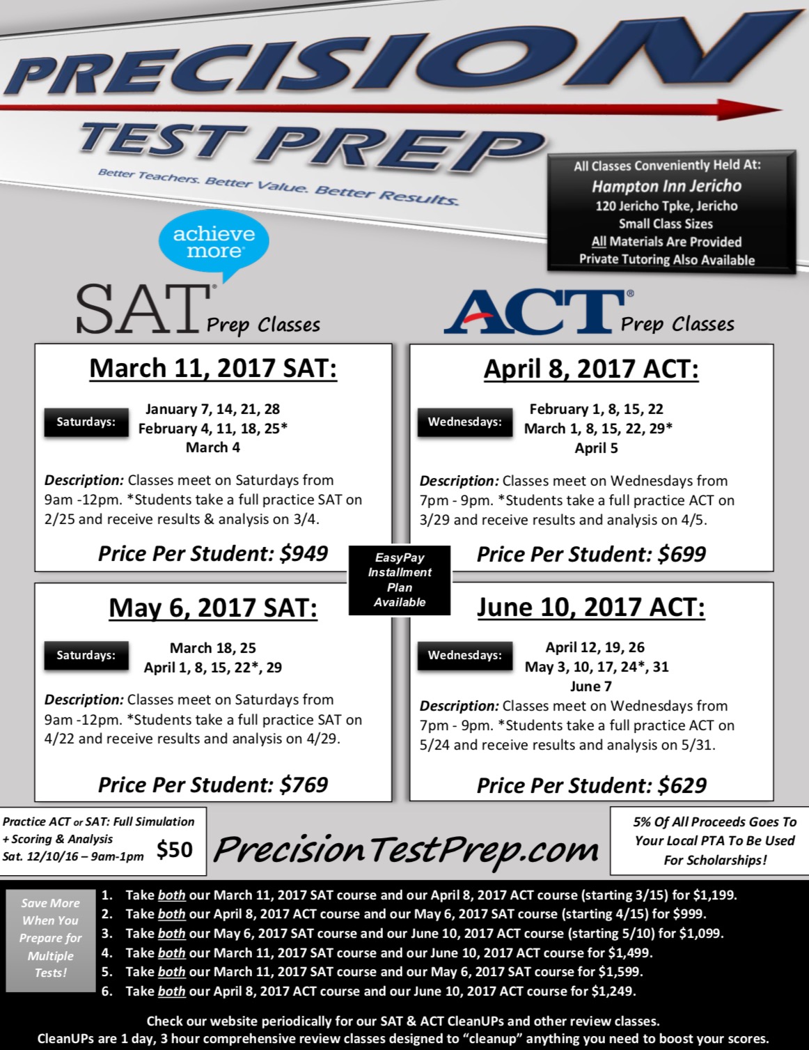 2017 SAT & ACT Courses - Precision Test Prep