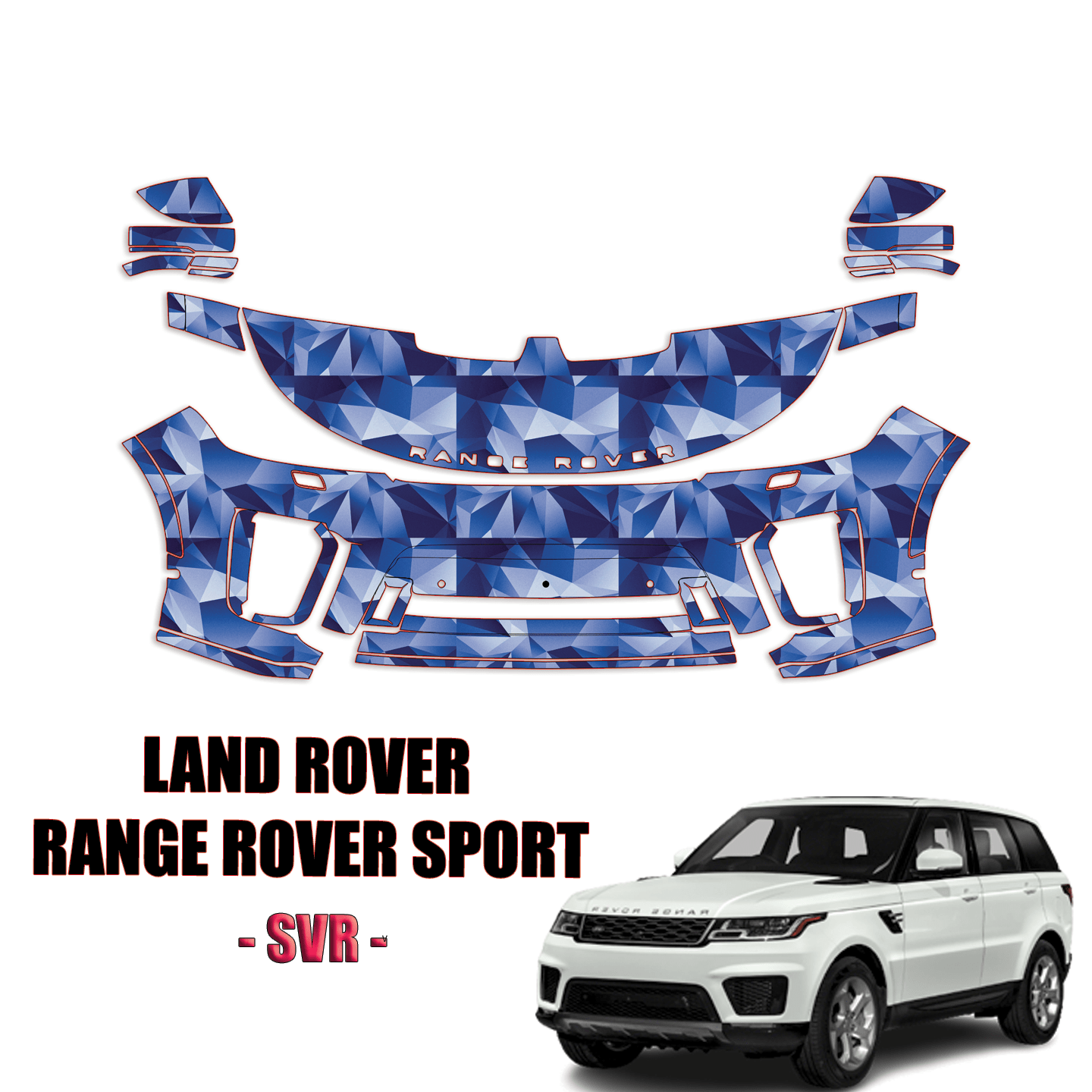 2018-2022 Land Rover Range Rover Sport-SVR PPF Kit Pre Cut Paint ...