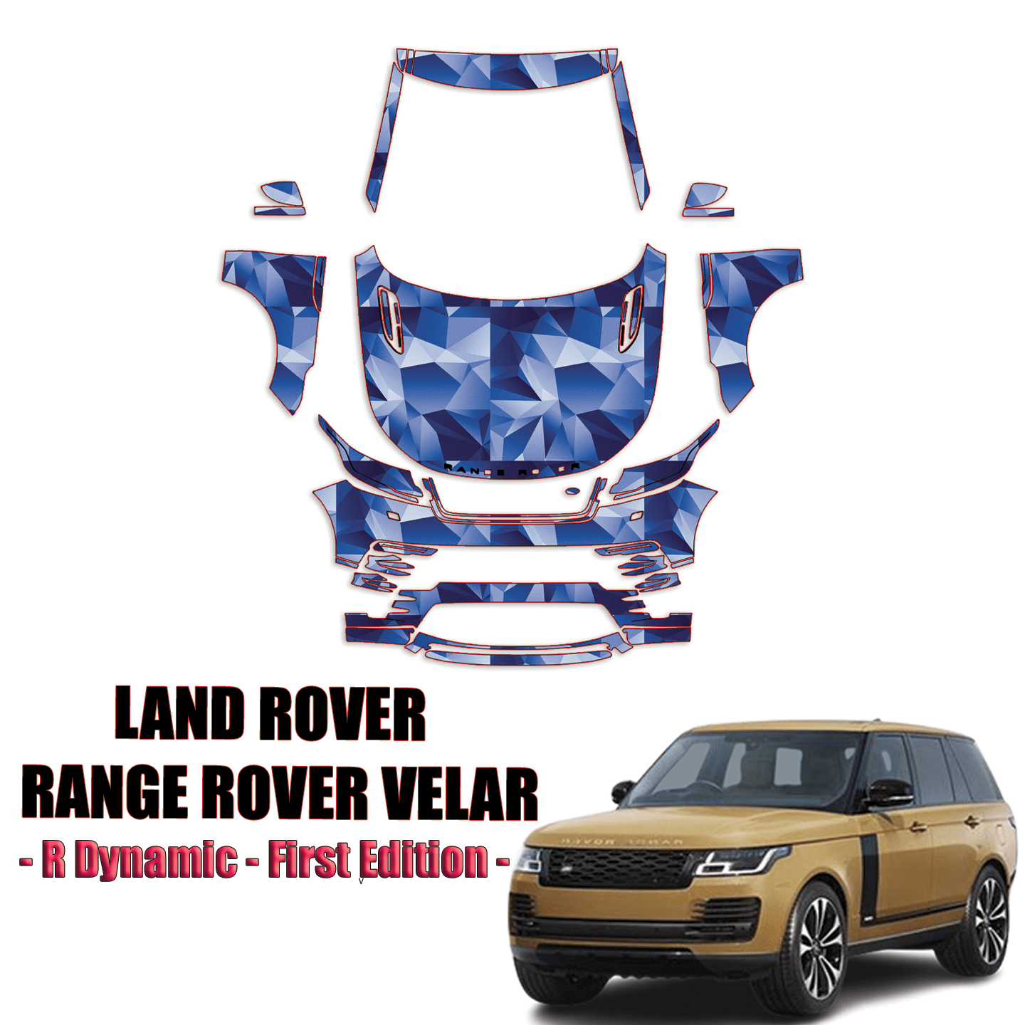 2018-2022 Land Rover Range Rover Velar Pre Cut Paint Protection Kit ...