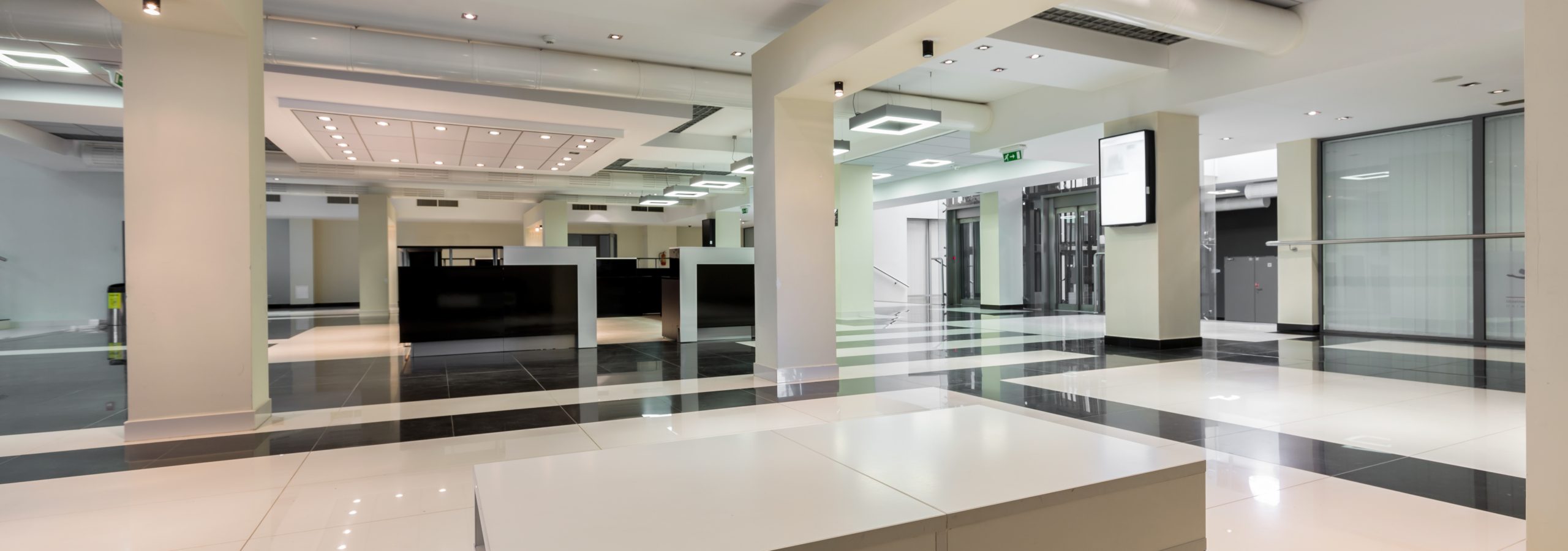 Modern spacious corridor in college building - Premiere Building ...