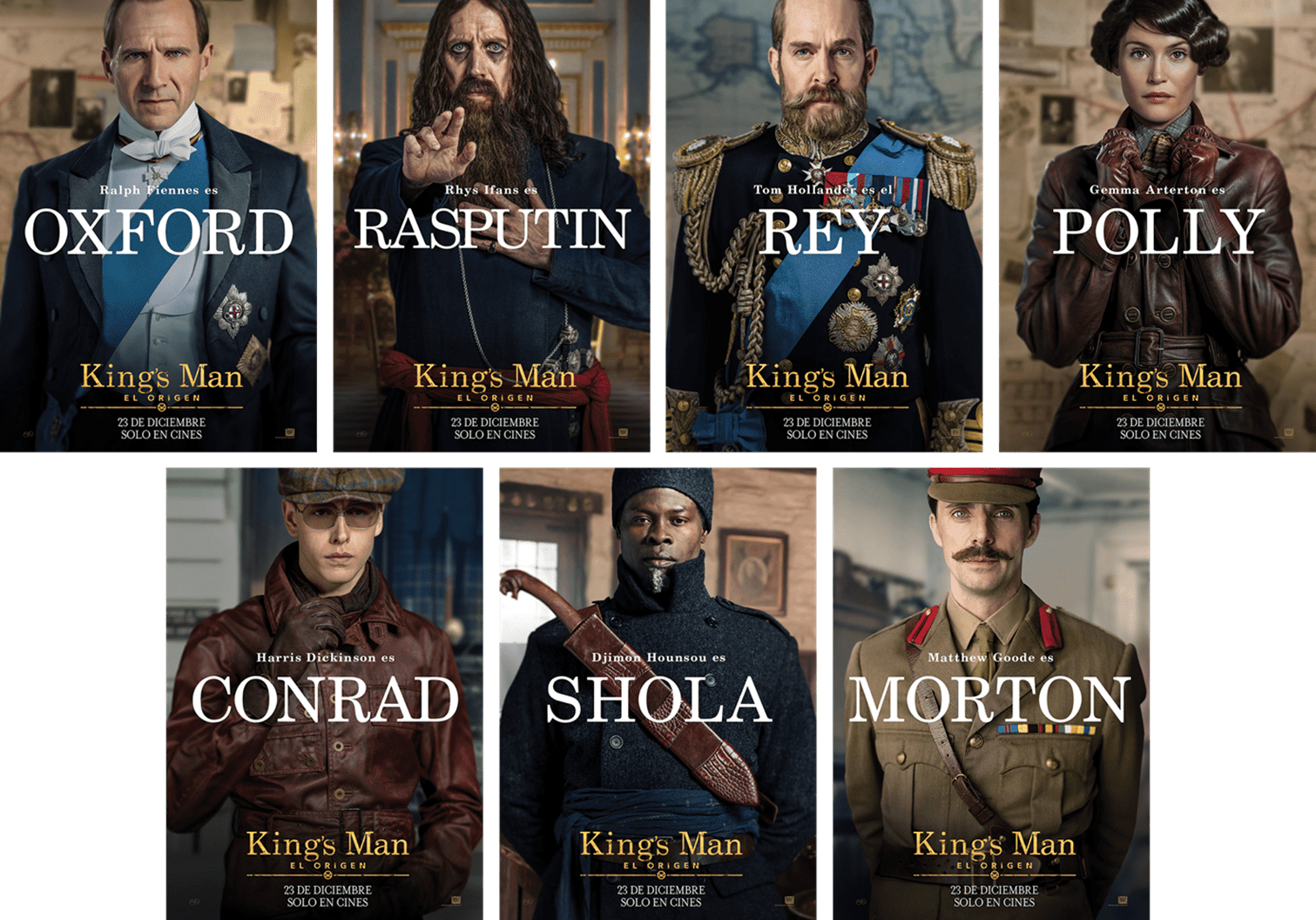 NUEVOS PÓSTERS DE PERSONAJES DE KING’S MAN: EL ORIGEN – Prensaescenario