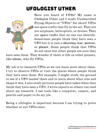 Ufologist - Reading Passage | PrimaryLearning.Org