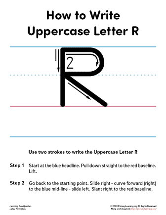 How To Write The Uppercase Letter R | PrimaryLearning.Org