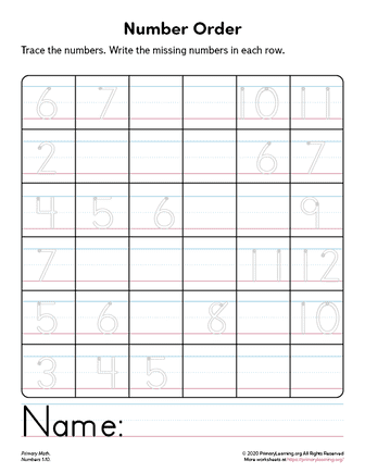Number Order Worksheet - Part 2 | PrimaryLearning.Org