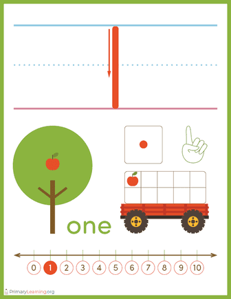Printable Number One Poster | PrimaryLearning.Org