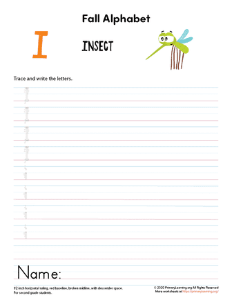 Fall Letter I Handwriting | PrimaryLearning.Org