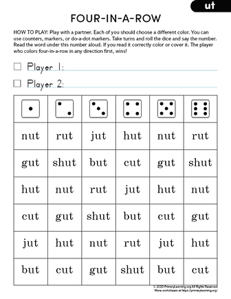Reading UT Word Family Words | PrimaryLearning.Org