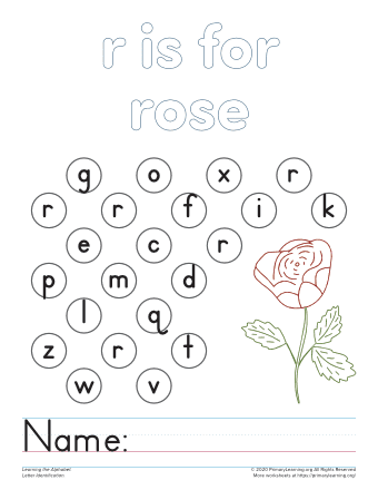 Find The Letter R Worksheet | PrimaryLearning.Org