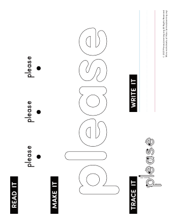 Sight Word PLEASE - Play Dough Mat | PrimaryLearning.Org