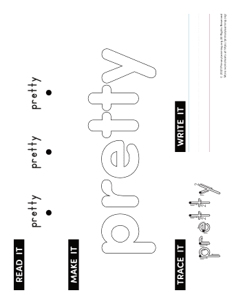 Sight Word PRETTY - Play Dough Mat | PrimaryLearning.Org