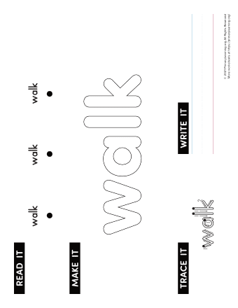 Sight Word WALK - Play Dough Mat | PrimaryLearning.Org