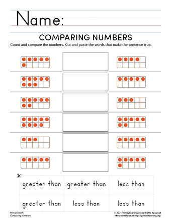 Comparing Numbers with Ten Frames | PrimaryLearning.Org
