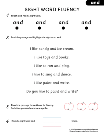 Sight Word AND Fluency | PrimaryLearning.Org