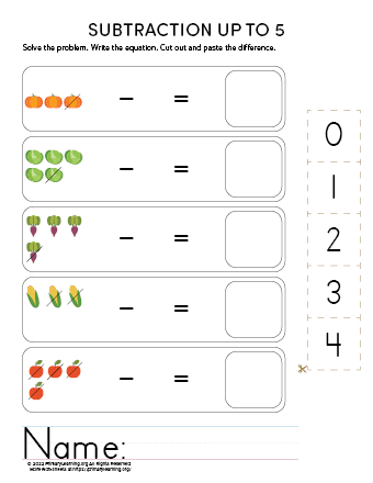 Subtracting With Vegetables #1 | PrimaryLearning.Org