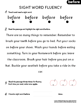 Sight Word BEFORE Fluency | PrimaryLearning.Org