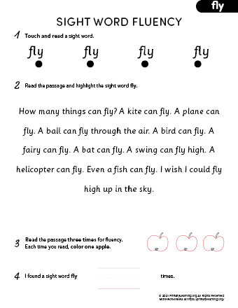 Sight Word FLY Fluency | PrimaryLearning.Org