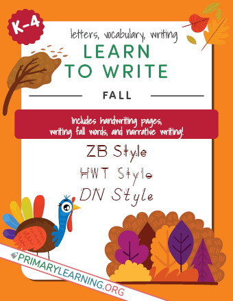 Fall Writing Prompts and Handwriting Practice | PrimaryLearning.Org
