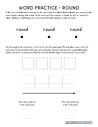 Sight Word ROUND Worksheet | PrimaryLearning.Org