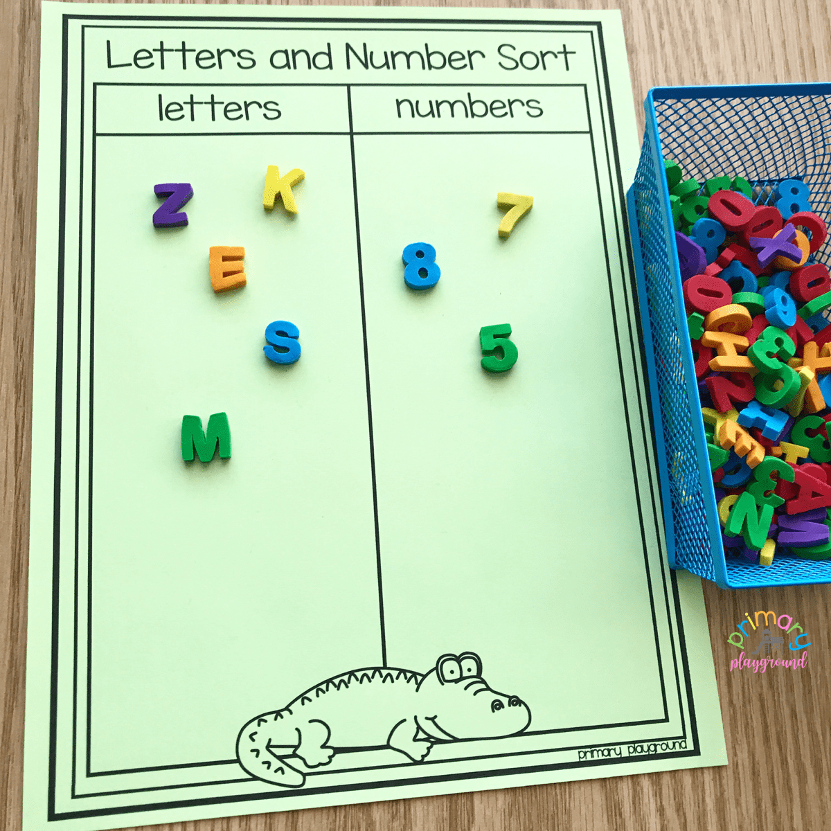 Free Printable Letters and Numbers Sort - Primary Playground