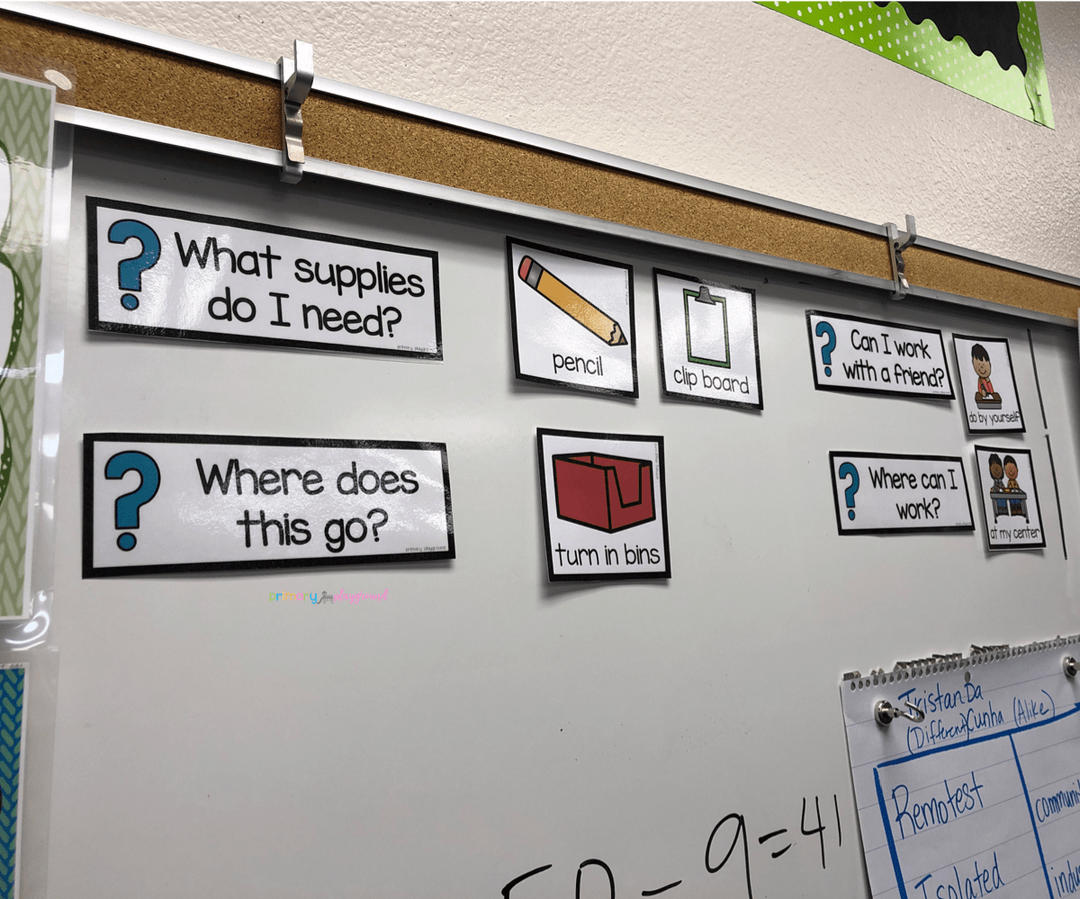 Visual Direction Cards In The Classroom - Primary Playground