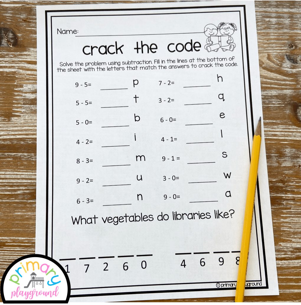 Crack the Code Math Back to School Edition Addition and Subtraction ...