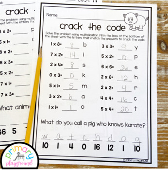 Crack the Code Math Multiplication No Prep Animal Edition - Primary ...