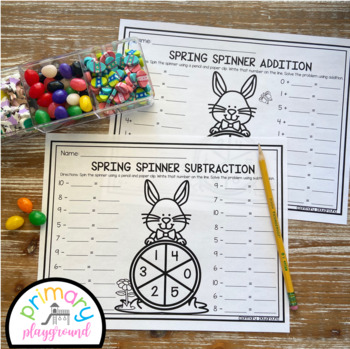 Spring Spinner Math Addition and Subtraction - Primary Playground