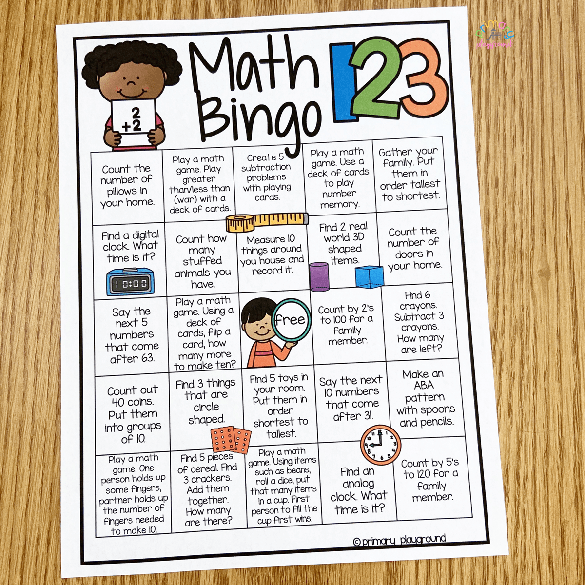 Free Printable Math Bingo - Primary Playground