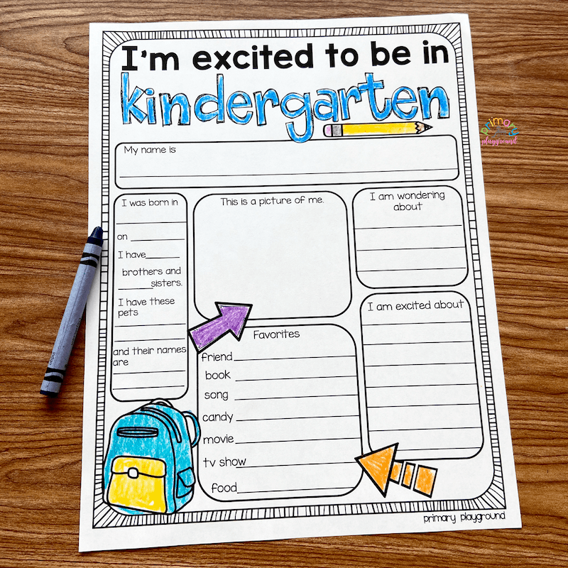 First Day of School All About Me Preschool and Kindergarten - Primary ...