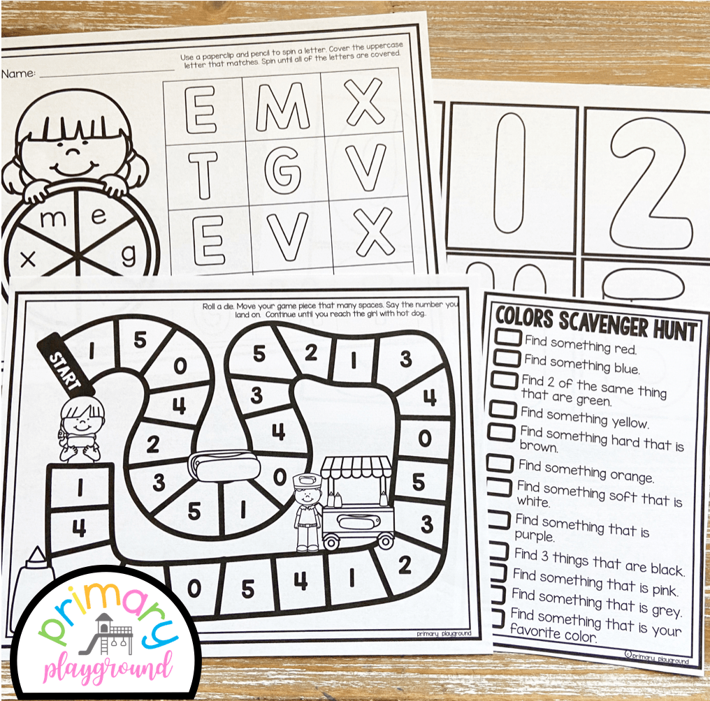 Distance Learning Homework Bingo Set #1 -Quarter 1 - Primary Playground