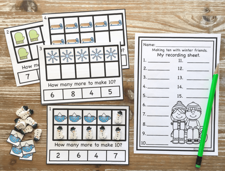 Free Printable Winter Spin and Graph - Primary Playground