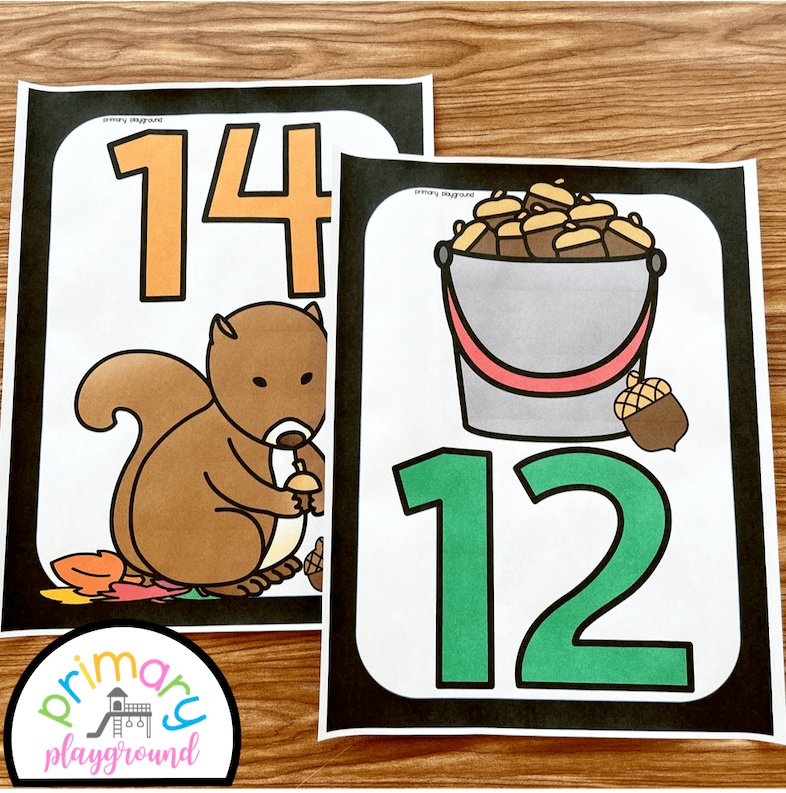 Fall Cake Walk Numbers - Primary Playground