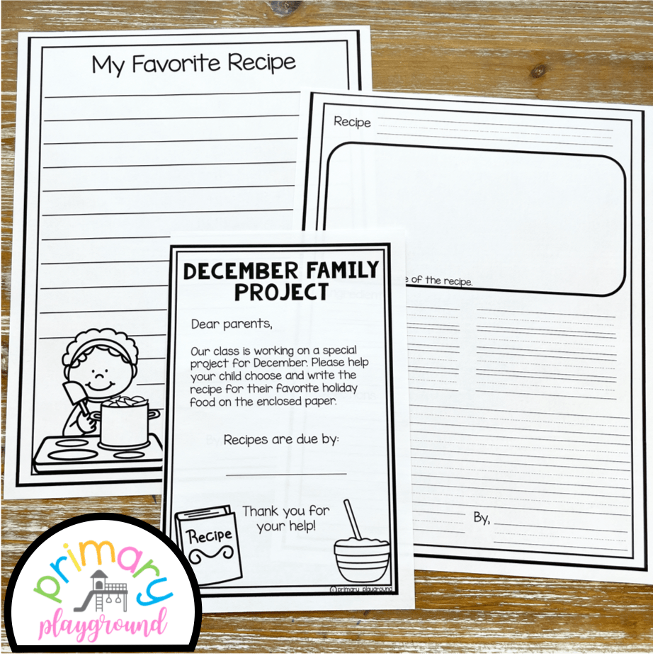 Class Holiday Cookbook Class Recipe Book - Primary Playground