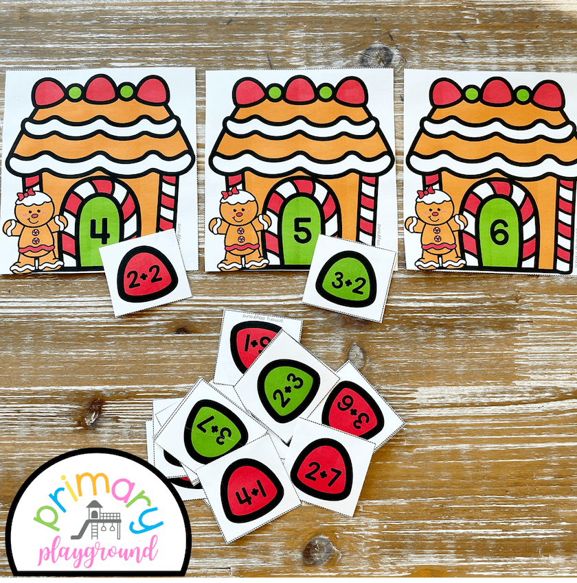 Gingerbread Addition to 10 Center - Primary Playground