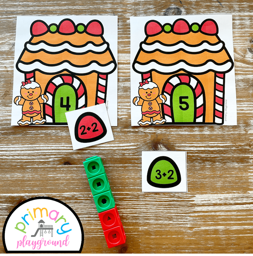 Gingerbread Addition to 10 Center - Primary Playground