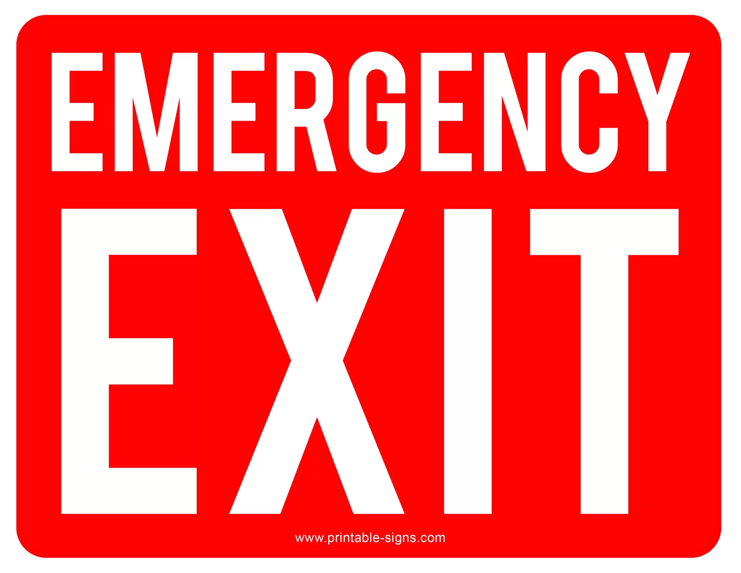 Emergency Exit Sign - Printable Signs