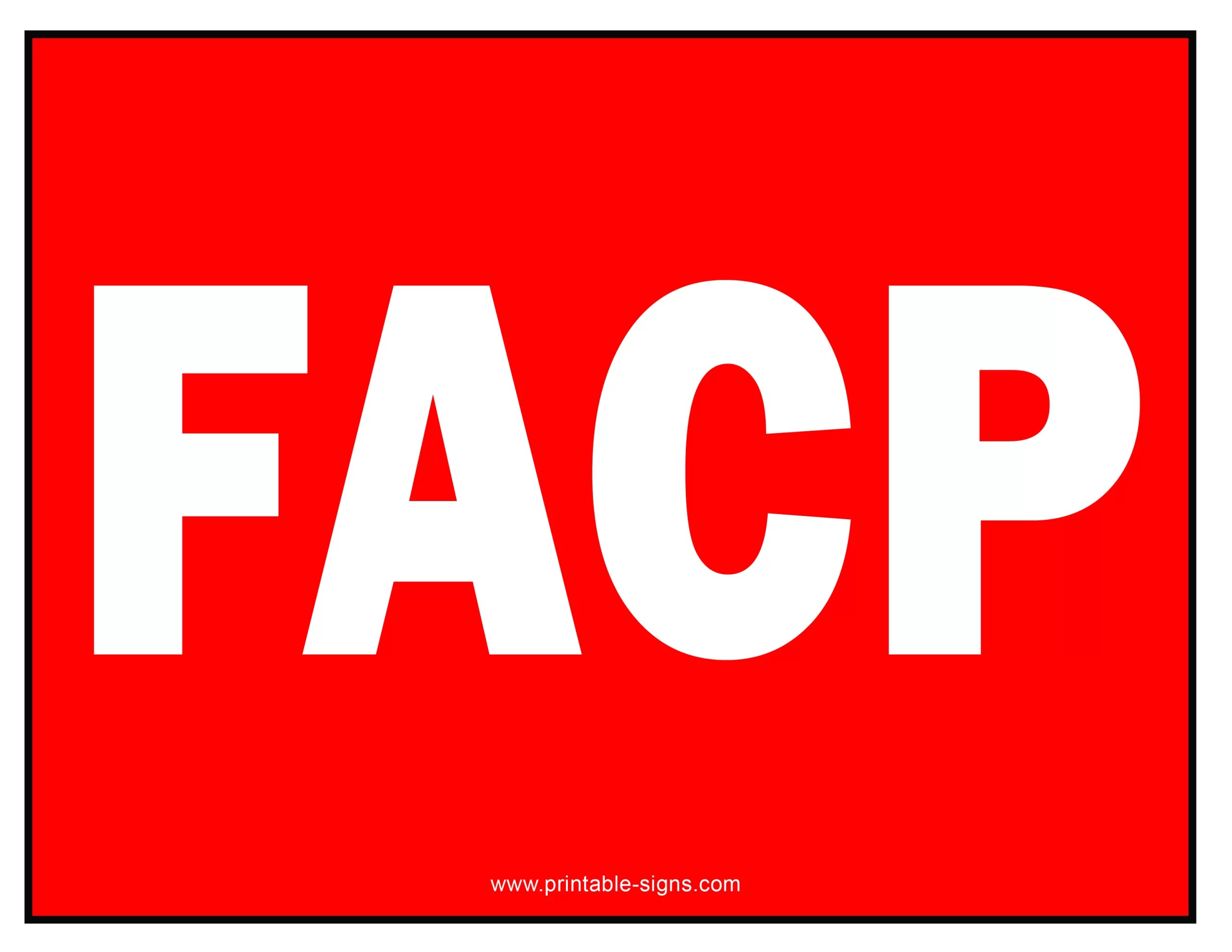 FACP Fire Alarm Control Panel Printable Sign - Printable Signs