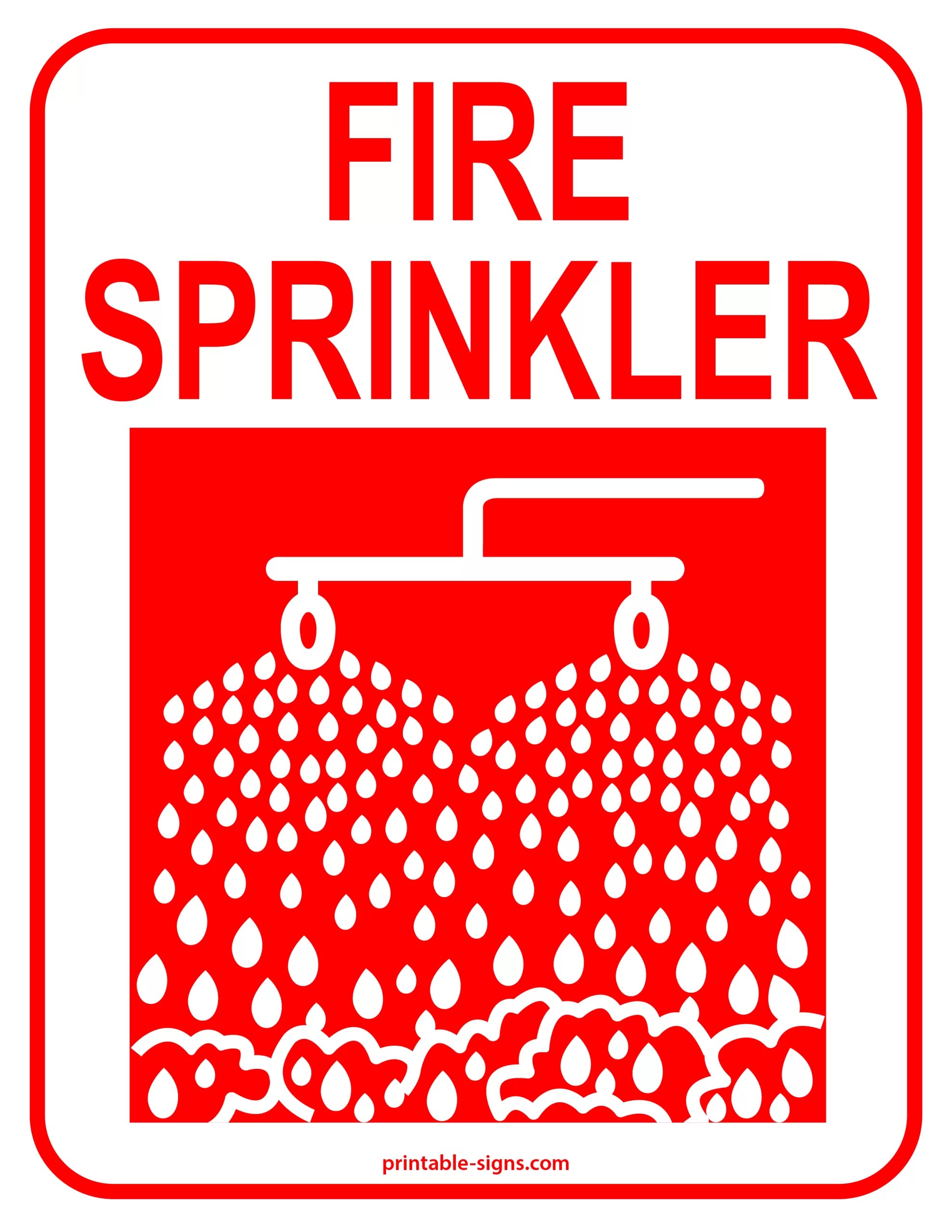 Fire Sprinkler Sign - Printable Signs