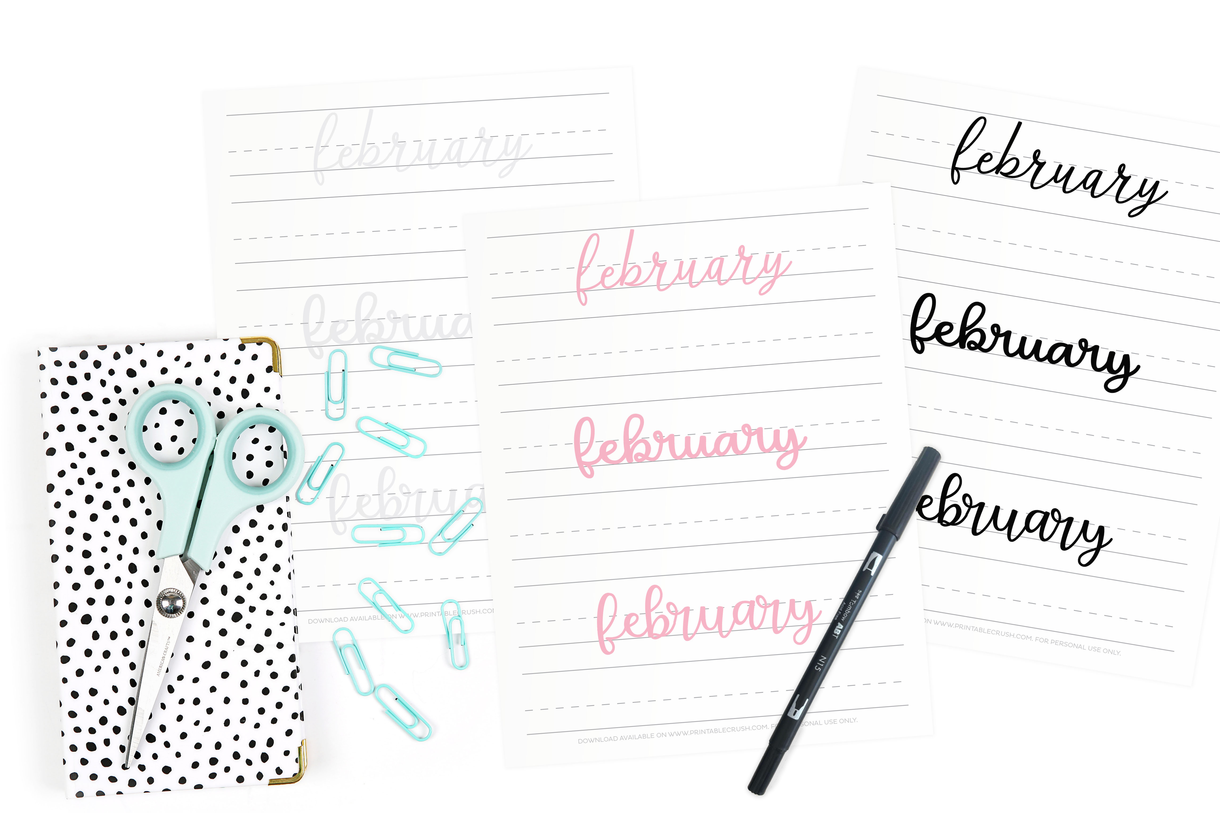 FEBRUARY HAND LETTERING PROMPTS - Printable Crush