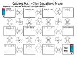 Printable Multi Step Equations