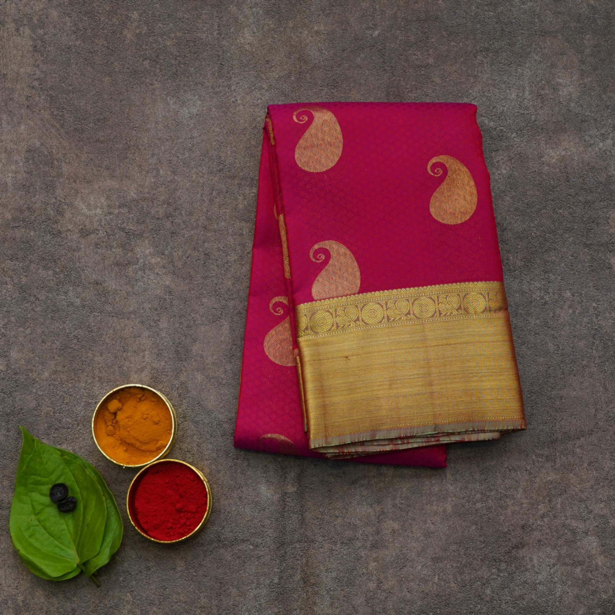 Pink And Brown Pure Silk Saree Priyangaa