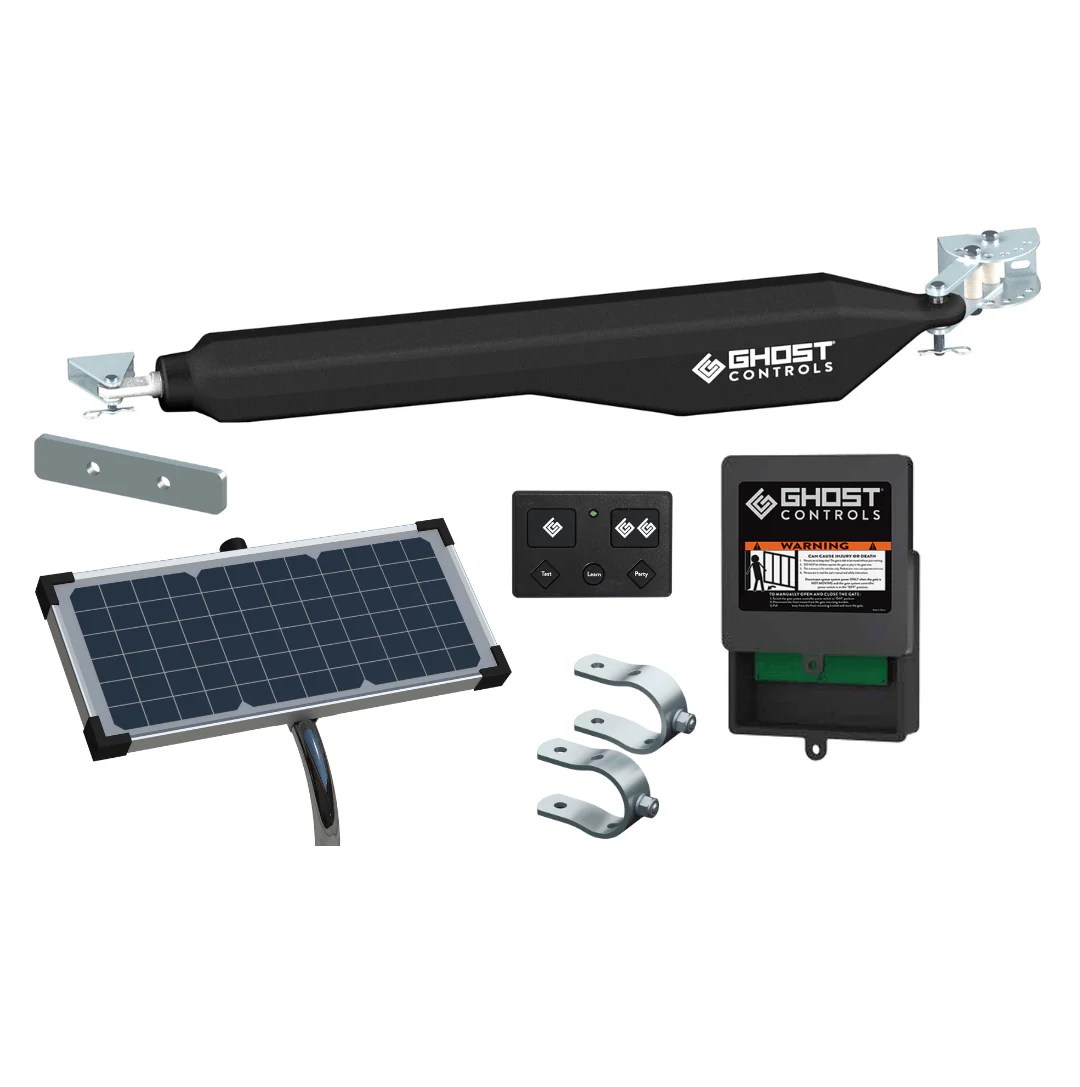 Decorative Single Automatic Gate Opener Kit W 10 Watts Solar Pro