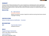 Python Software Developer Resume Example Stand Out In Python Development