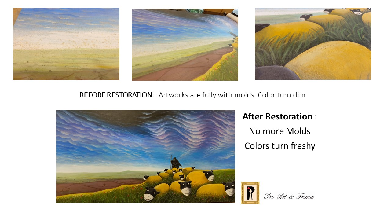 ART RESTORATION – Before & After – PRO ART & FRAME