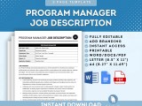 Program Manager Job Description Template Probiztemplates